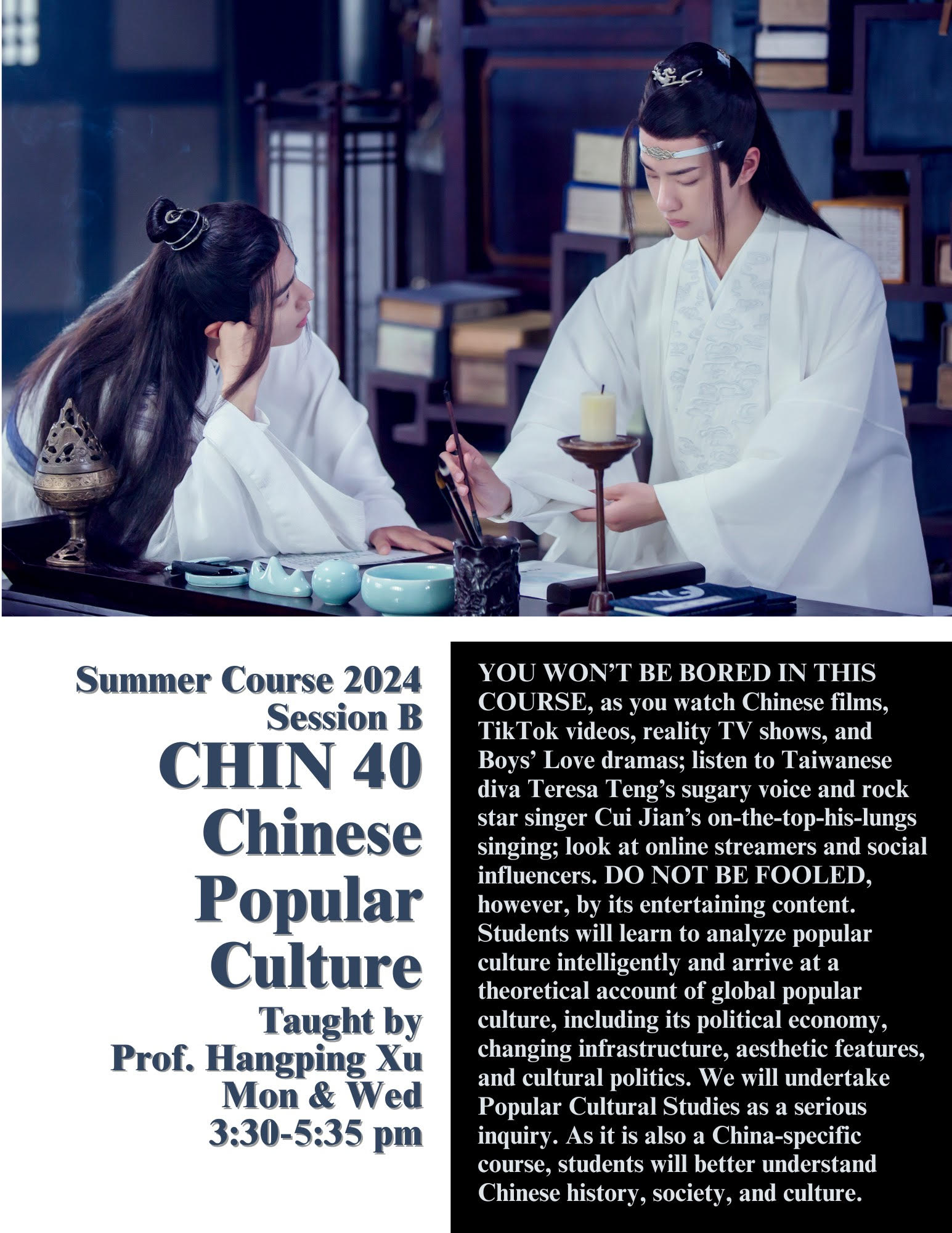 Chinese Popular Culture course offered in summer session B – East Asian ...